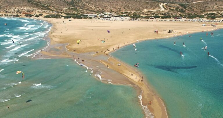 Prasonisi Beach à Rhodes, la Mecque européenne des kite-surfers